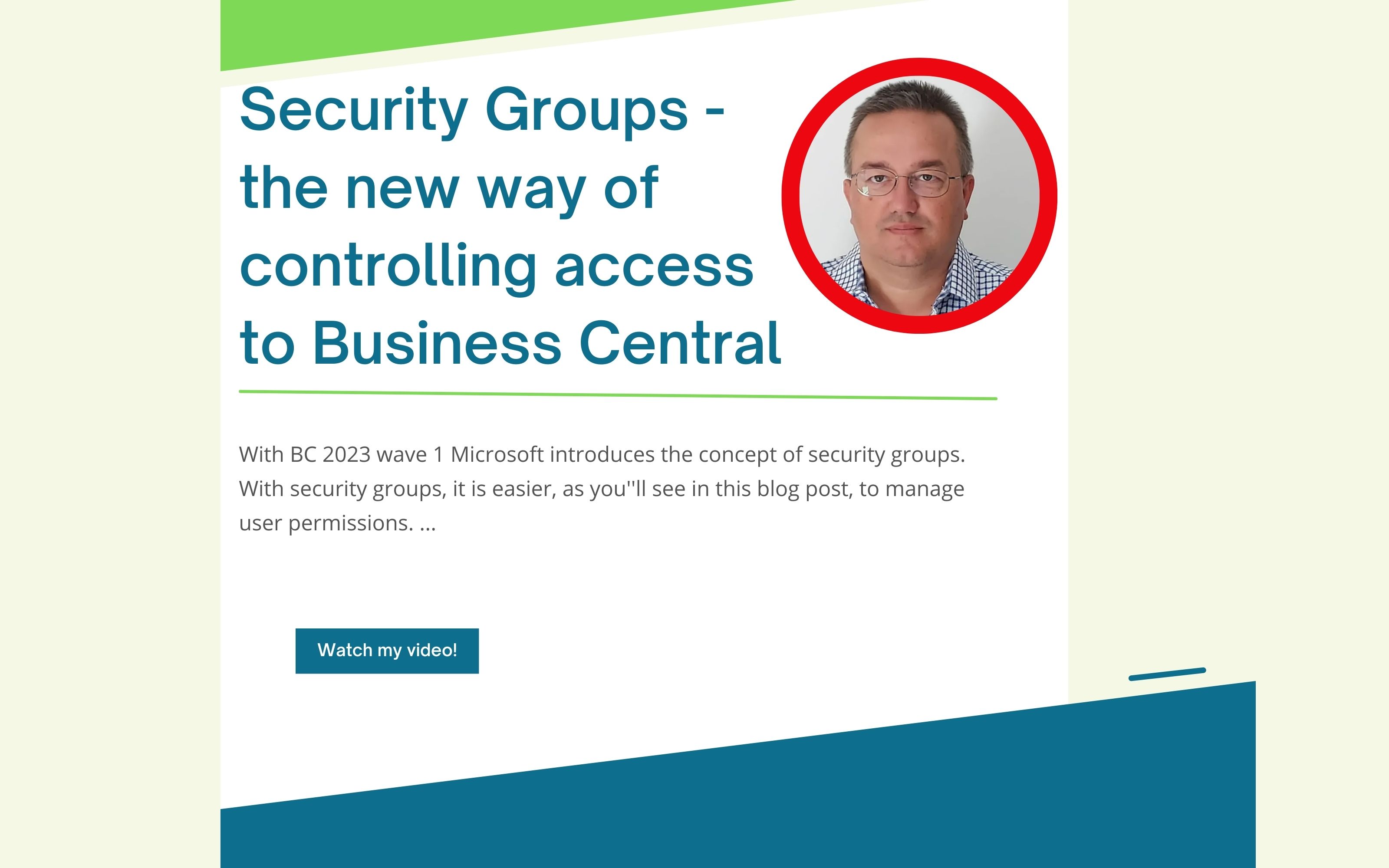 Security Groups for controlling access to Business Central